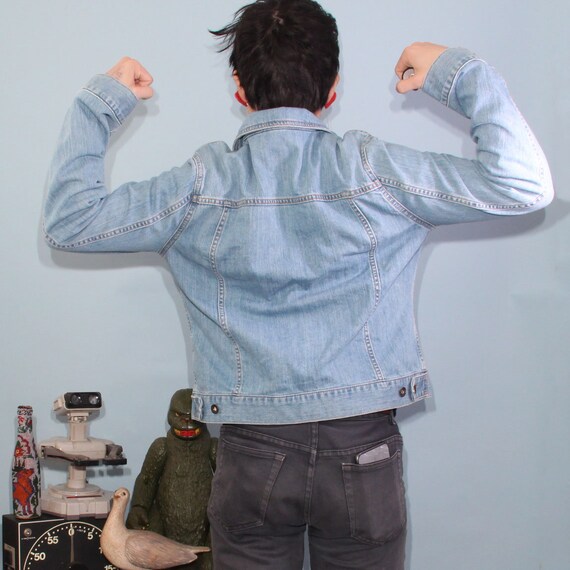 Vintage Nineties LL Bean Light Blue Denim Jean Button… - Gem