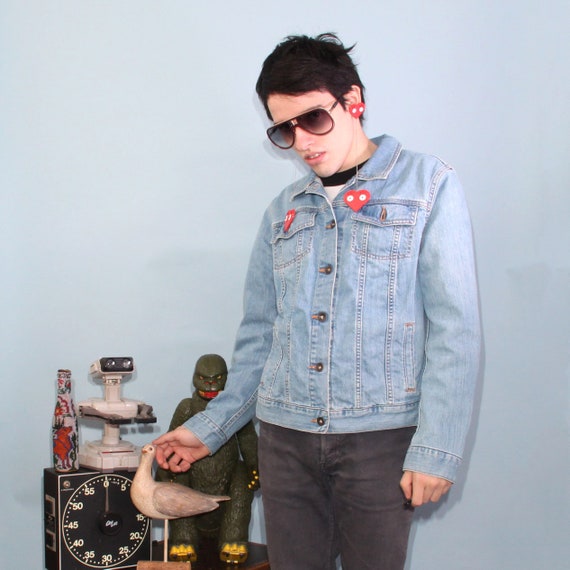 Vintage Nineties LL Bean Light Blue Denim Jean Button… - Gem