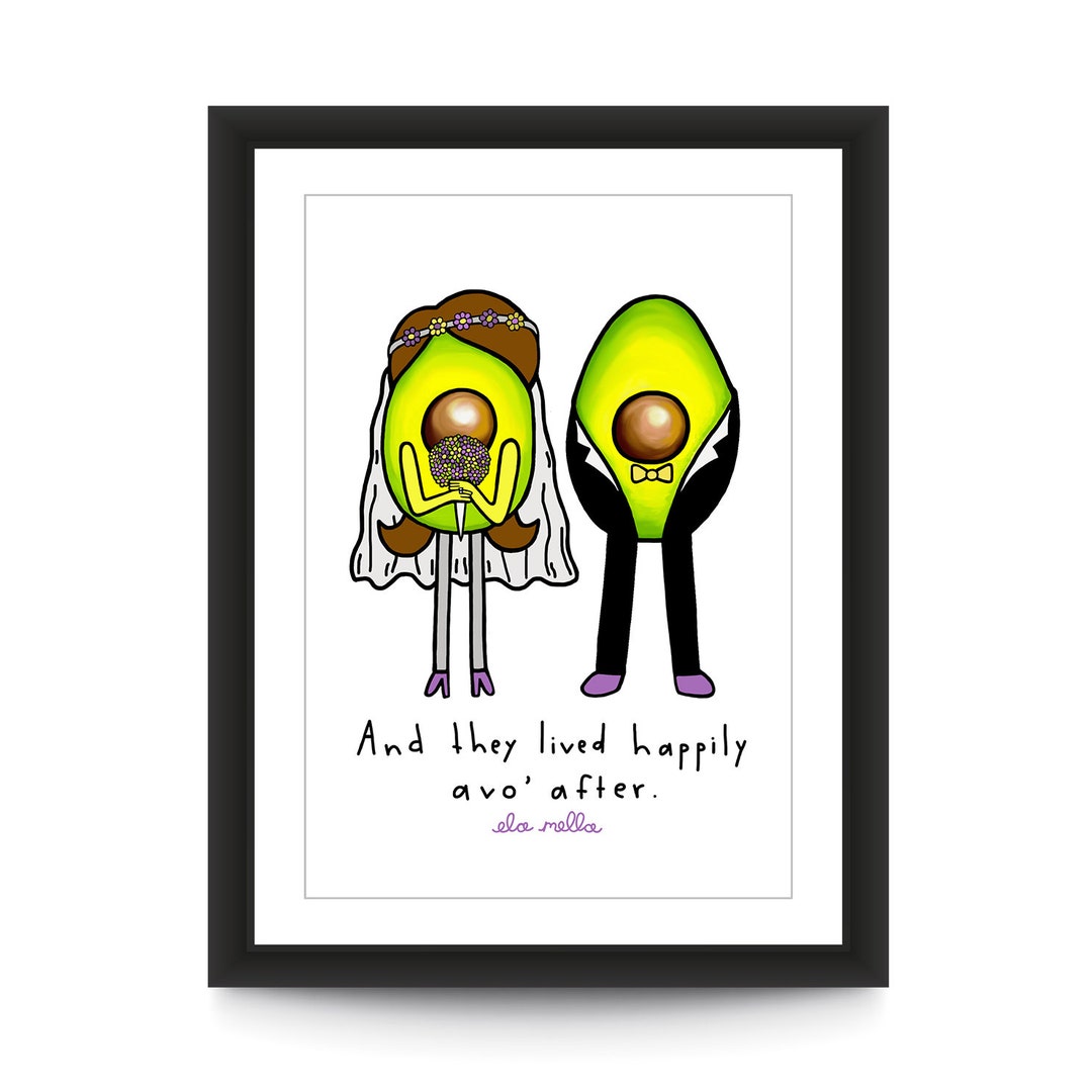 Happily Avo' After - Avocado Art Print - Etsy
