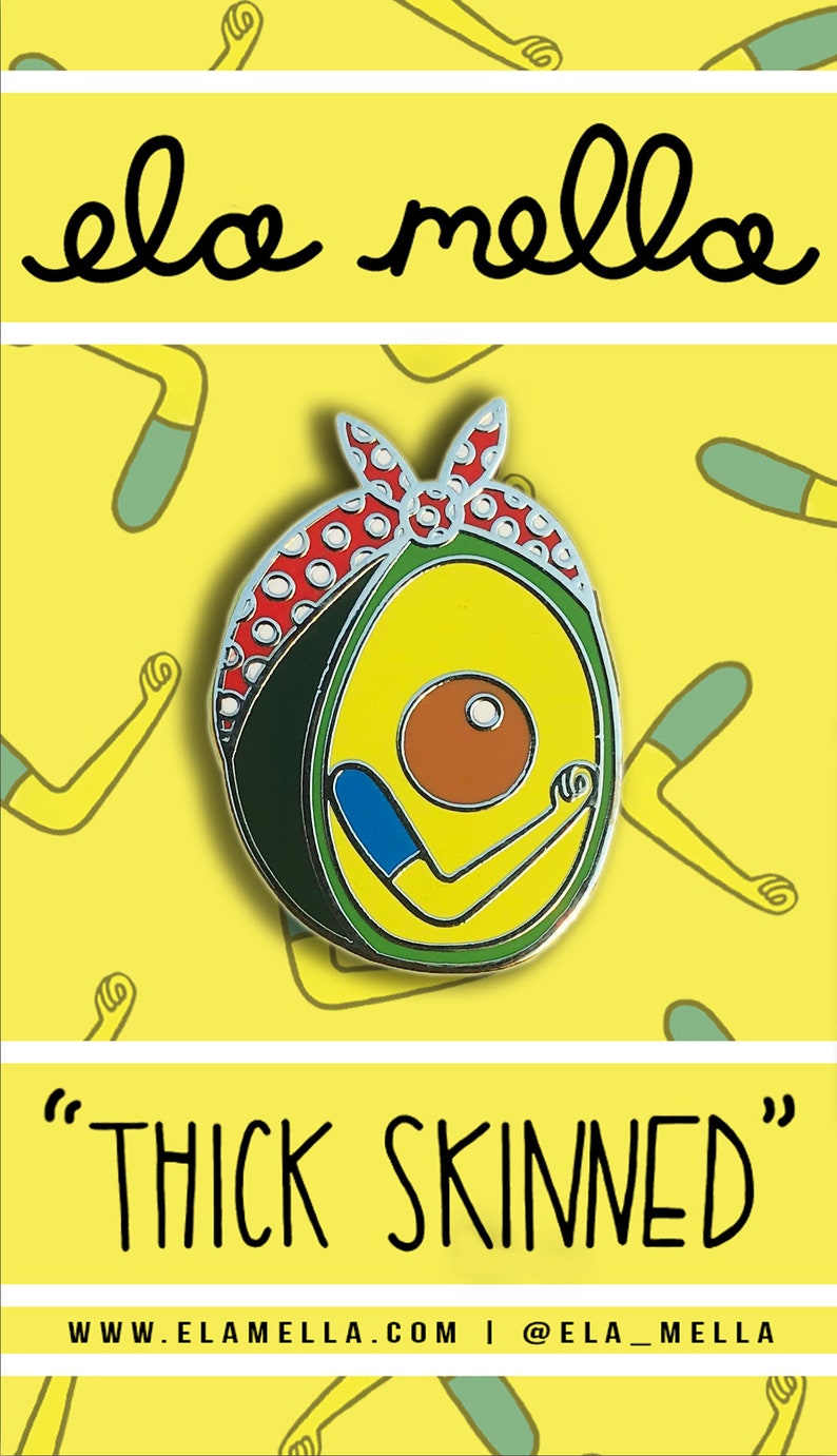 Thick Skinned Avocado Enamel Pin - Etsy