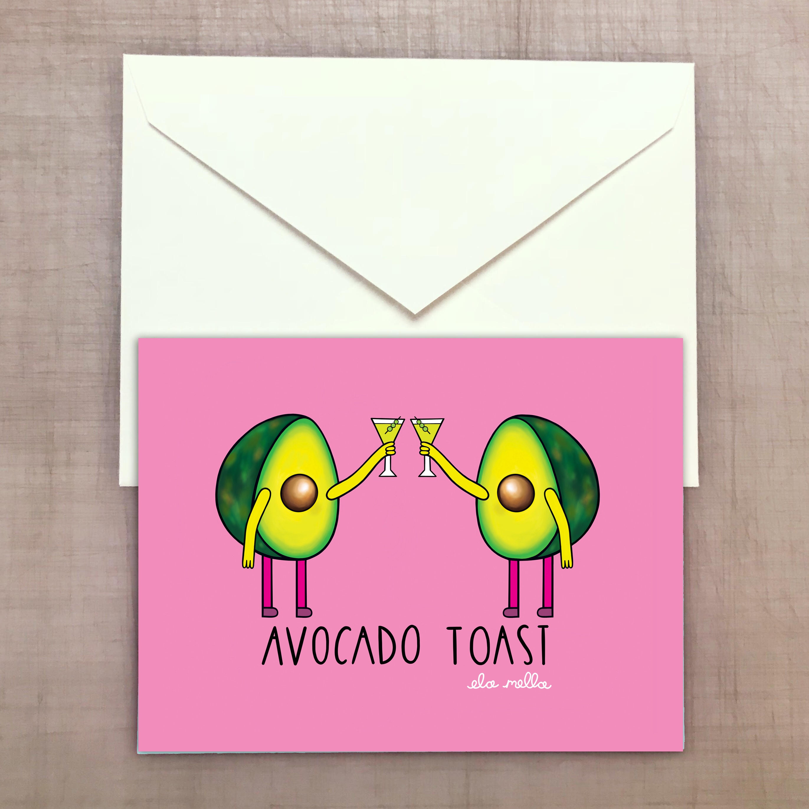 Avocado Toast - Avocado Greeting Card - Etsy