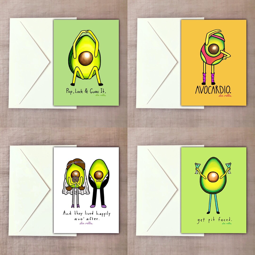 Avocado Greeting Card Variety Pack - Pack of 10 - Etsy