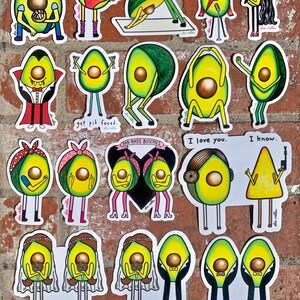 Avocado Sticker Variety Pack - 5 Stickers - Etsy