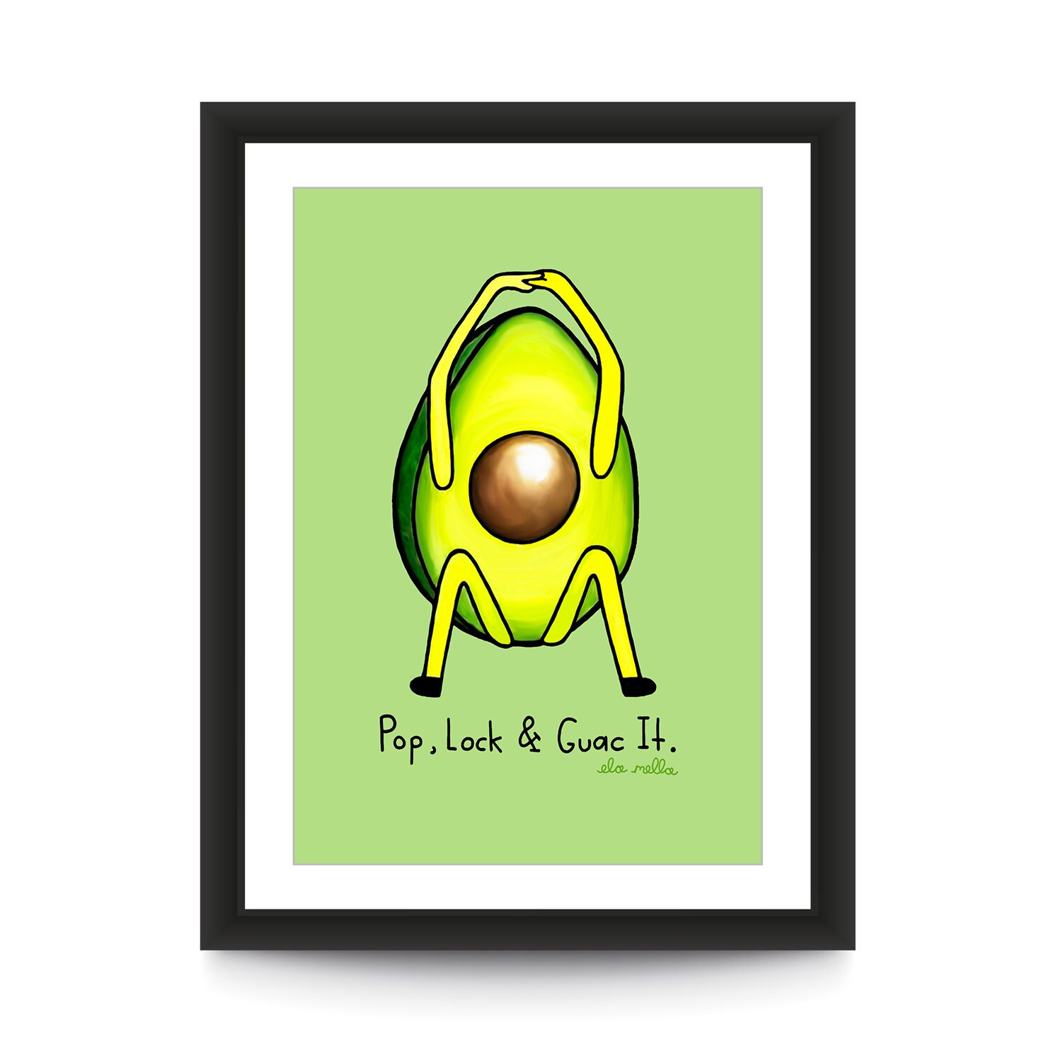 Pop Lock & Guac It Avocado Art Print - Etsy