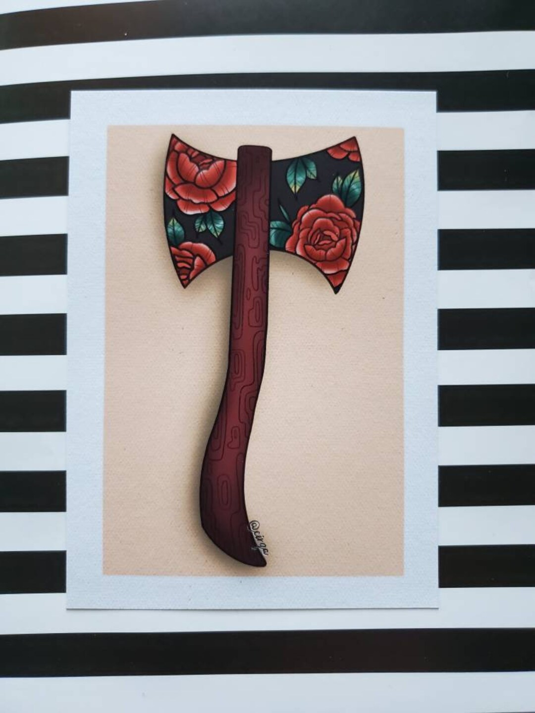Rose Axe - Art Print (5x7) - Etsy