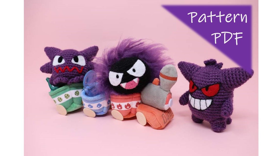 Gengar Haunter Gastly Amigurumi Bundle Crochet Pattern - Etsy Canada