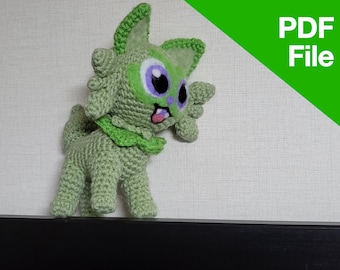 Pattern for Crochet Pokemon Sprigatito Inspired Character Hat PDF ...