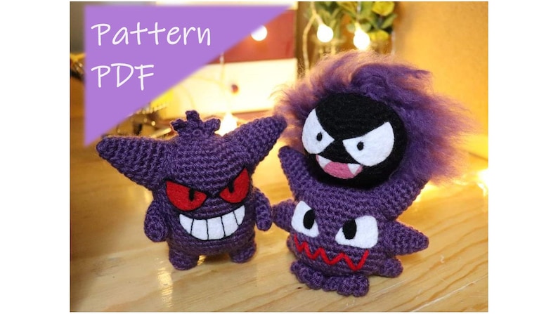 Gengar Haunter Gastly Amigurumi Bundle Crochet Pattern - Etsy Canada