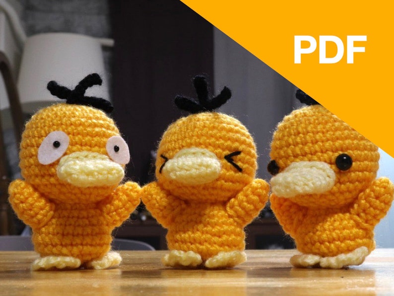 Baby Psyduck Crochet Amigurumi Pattern PDF File - Etsy