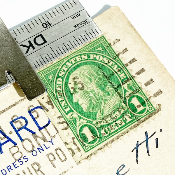 Rare Postcard With Benjamin Franklin Stamp - Etsy Rare Postcard With Benjamin Franklin Stamp - Etsy