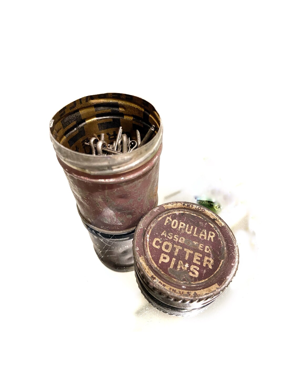 Antique Popular Assorted Cotter Pins Tin Can Metal Package 2" Tall - Etsy