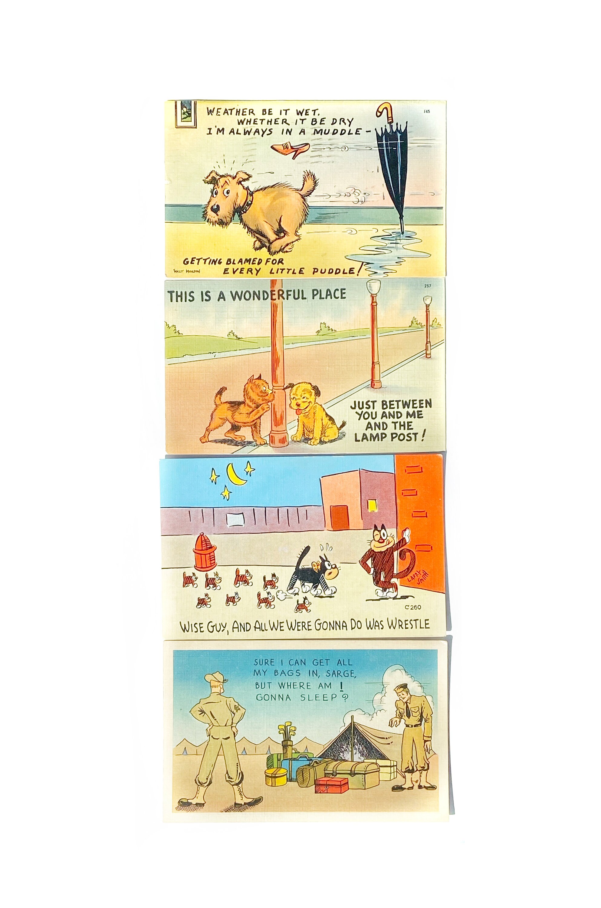 RARE Vintage Cartoon Adult Humor Postcards, Set of 4, 1942 Post Cards ...