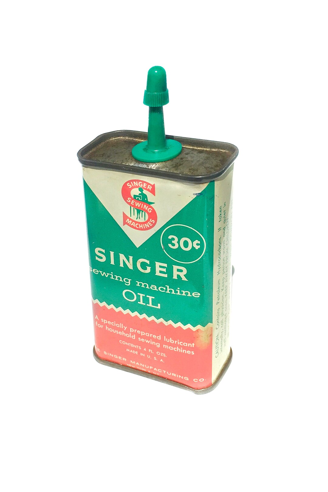 Vintage Steel Singer Oil Can -small Vintage Pump Oiler ~ Made in USA ...