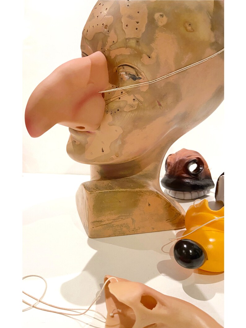 1980s Vintage Cesar Rubber Animal Nose Masks, Cesar Witch Nose Mask ...