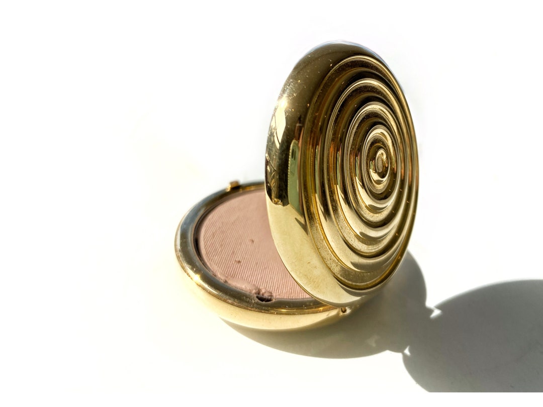 Vintage Estée Lauder Powder Compact, Two Tone Gold Swirl Design- Mid ...