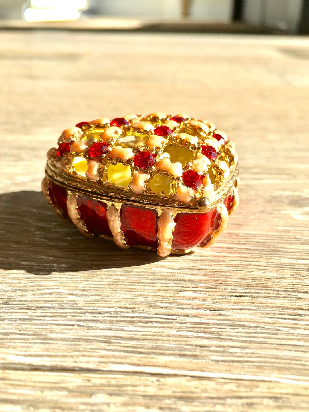 Valentines Heart Shape Trinket Box W/ Lattice Top by Keren Kopal ...