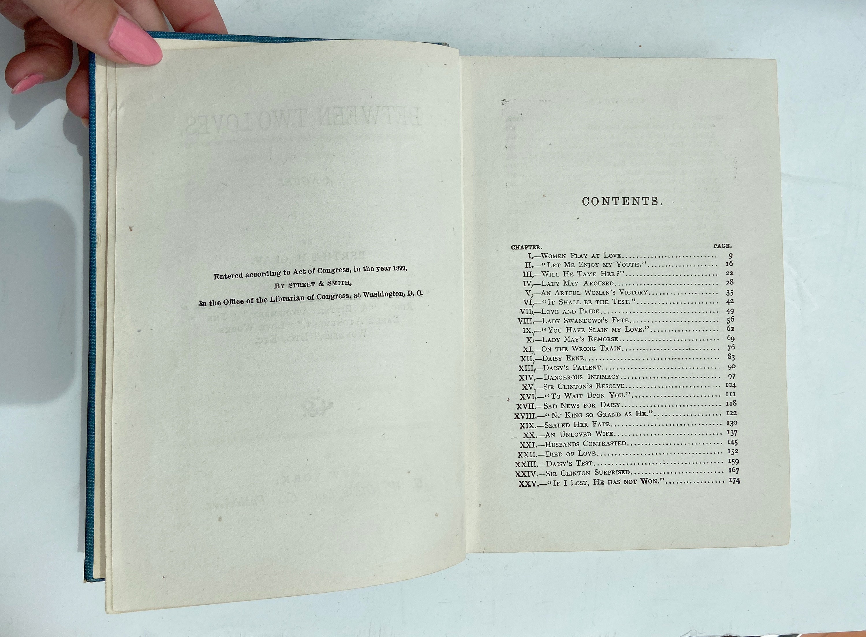 Between Two Loves Book by Bertha M Clay 1892, Charlotte Mary Brame ...