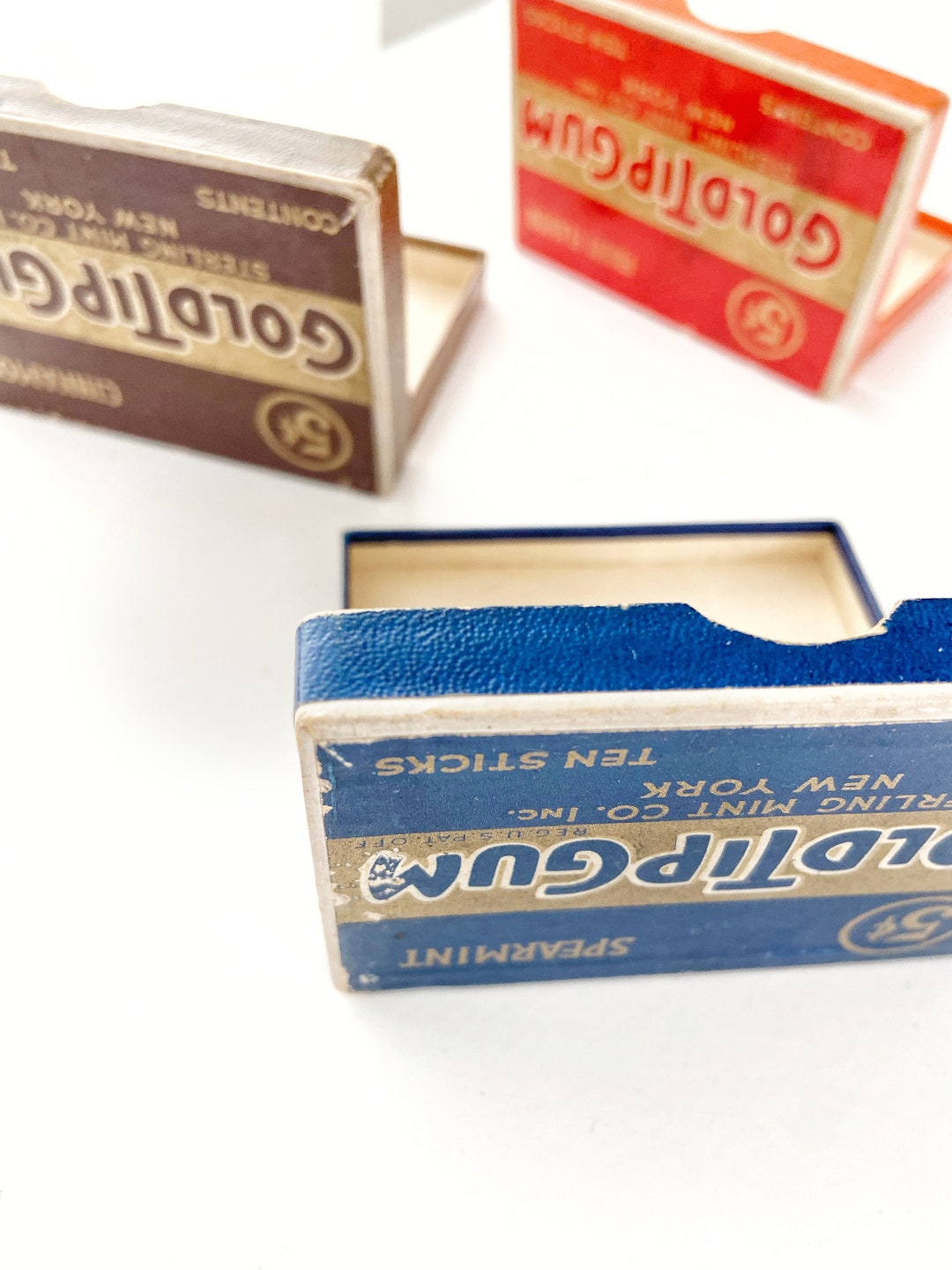 Vintage 1935 Gold Tip Gum Boxes: Advertising Display, Rare Cinnamon - Etsy