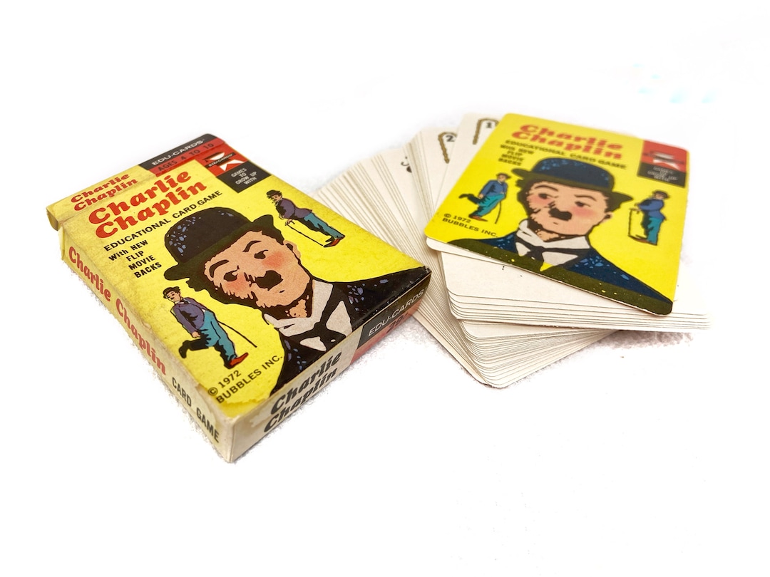 Vintage Charlie Chaplin Card Game W/ Flip Movie Backs, Edu Cards ...
