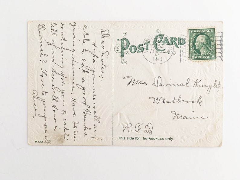 Rare George Washington One Cent Stamp, 1912 Embossed Thanksgiving ...