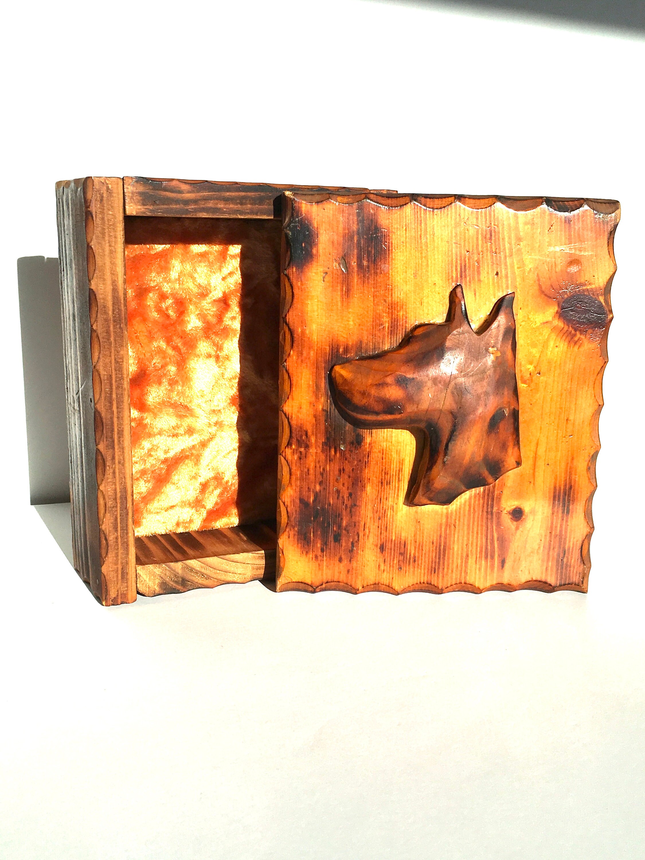 Vintage Keepsake Cigar Doberman Dog 1950's Wooden Box - Etsy