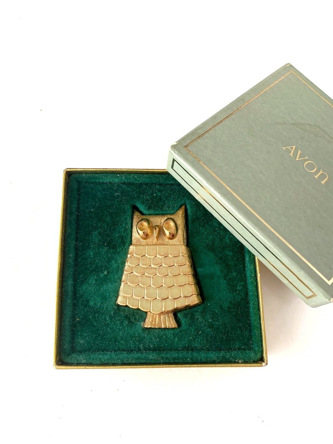 Vintage Avon Owl Glace Brooch- Owl Perfume Pin- 1960s Avon Perfume Owl ...