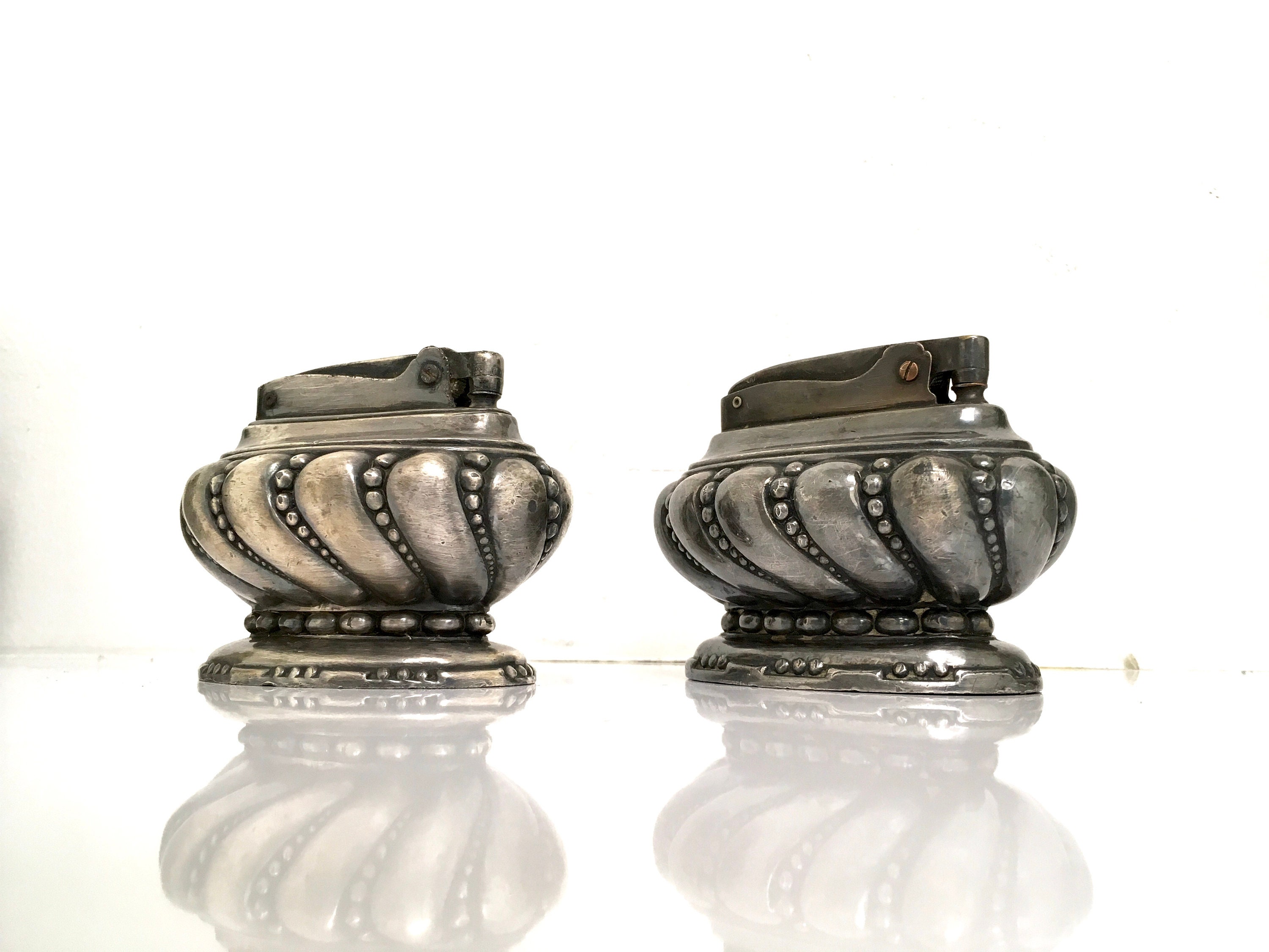 Set of 2 Ronson Crown Table Lighters Art Metal Works 1940s & Newark N.J ...