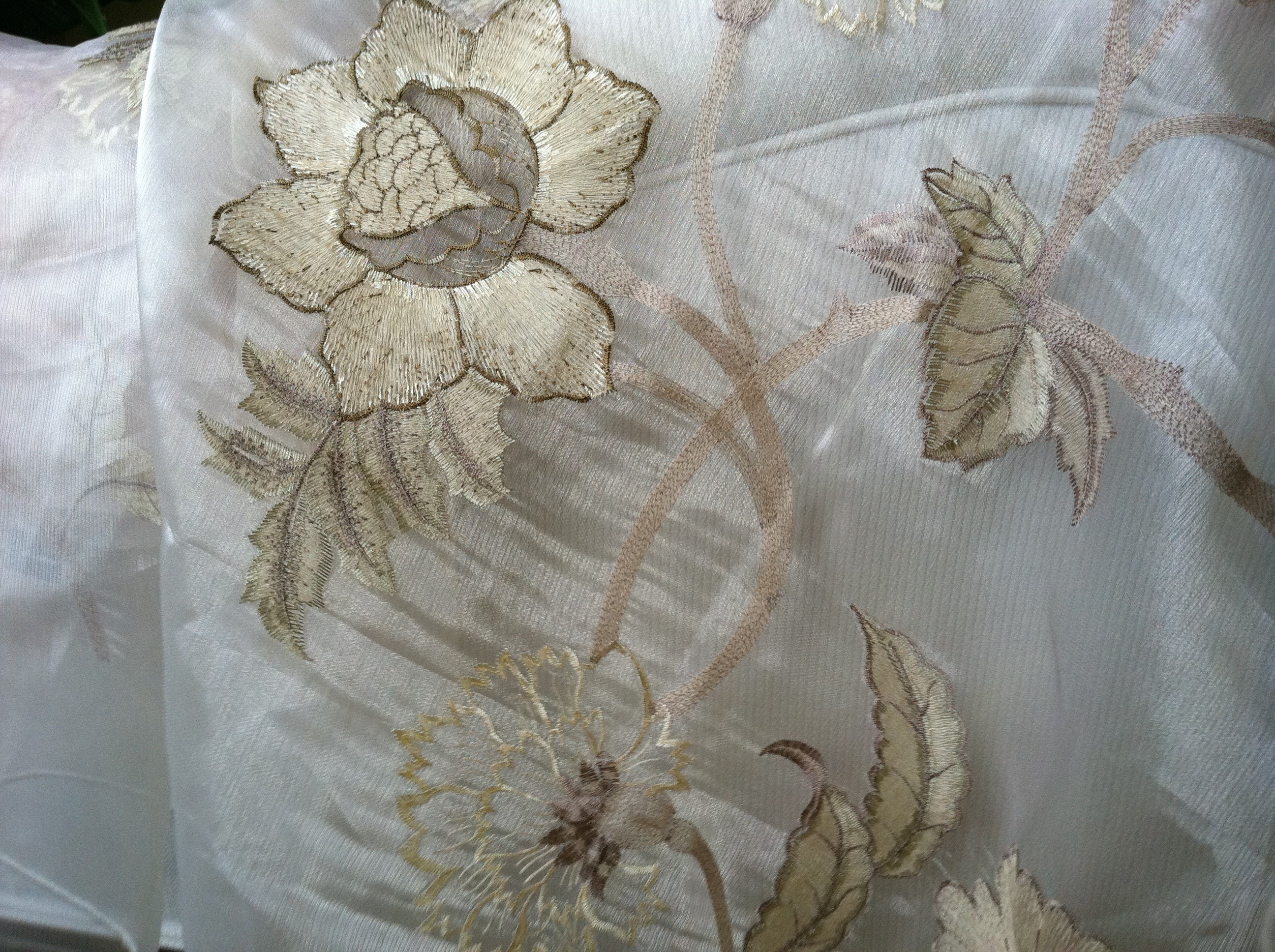Sheer Embroidery 110" Window Curtains - Etsy