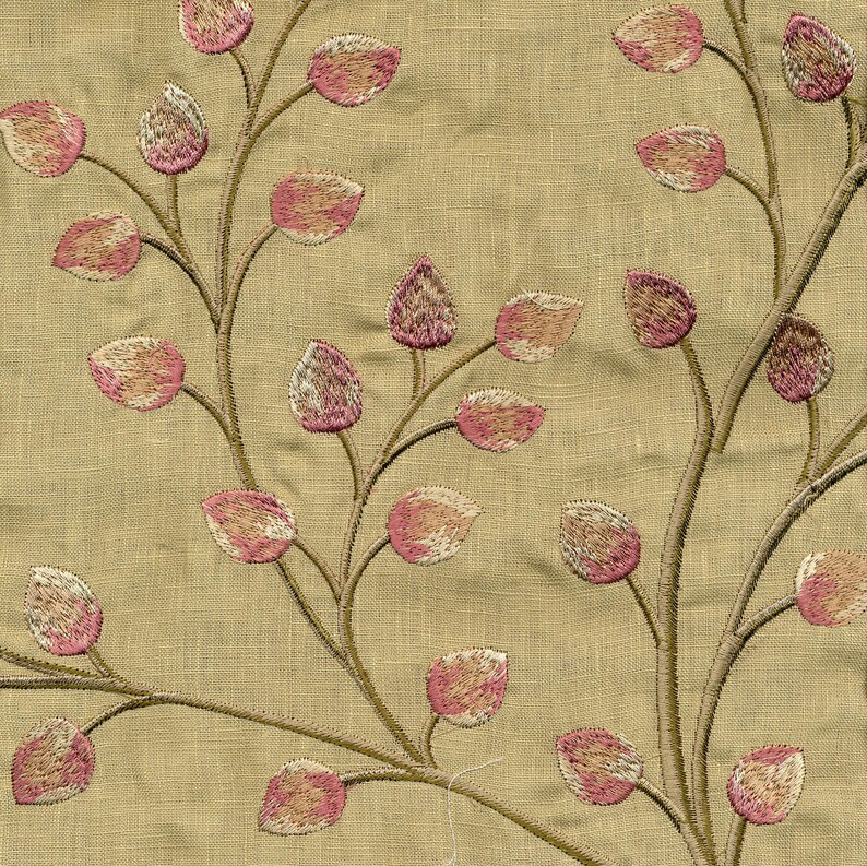 Leaf Embroidery on Linen, Vine - Etsy