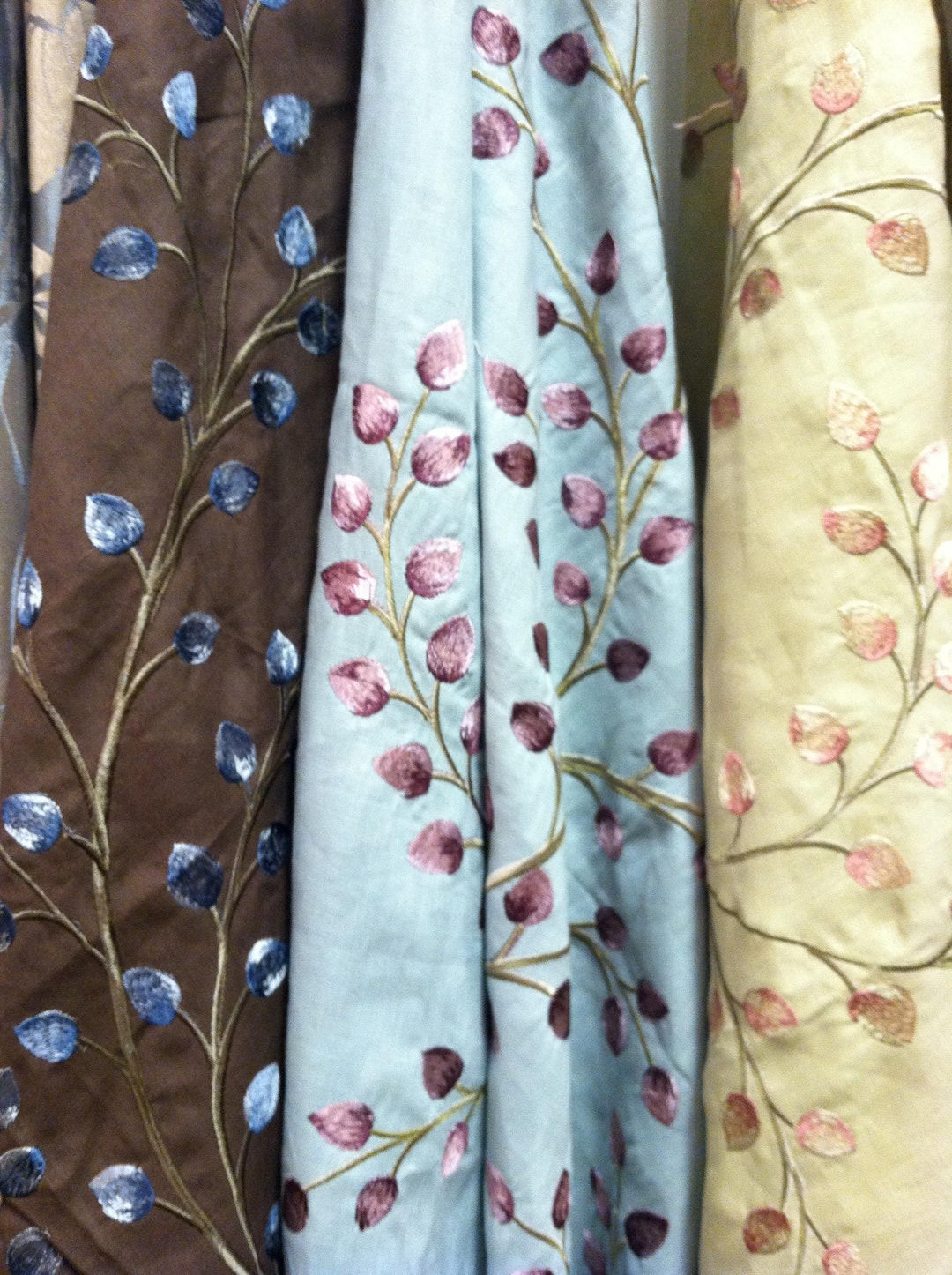 Leaf Embroidery on Linen, Vine - Etsy