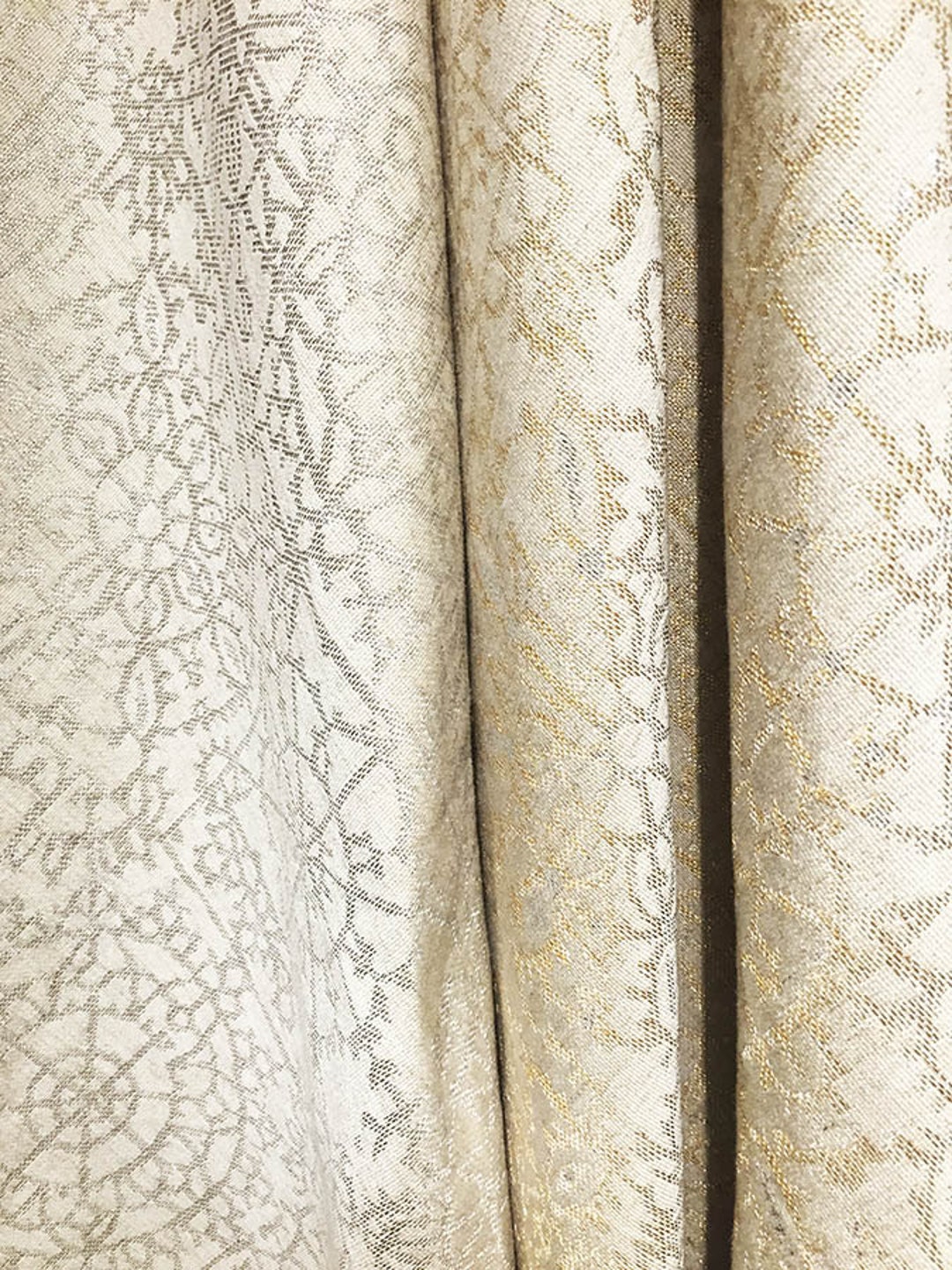 Daintily Subtle Metallic Lace Latice Trellis Pattern With Viscos Cotton ...