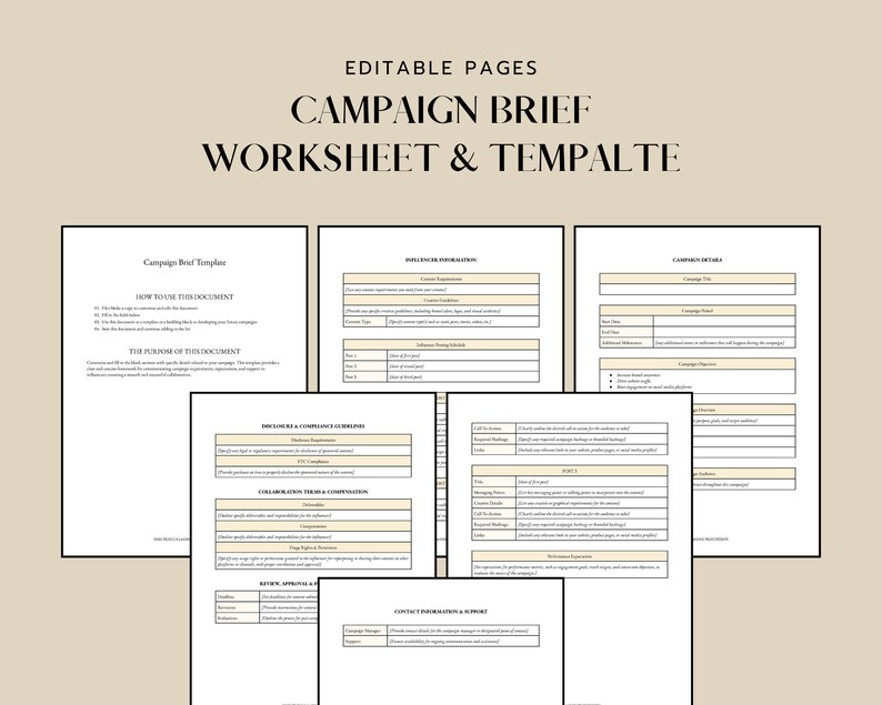 Influencer Campaign Bundle | Tracker, Template & Checklist | Digital ...