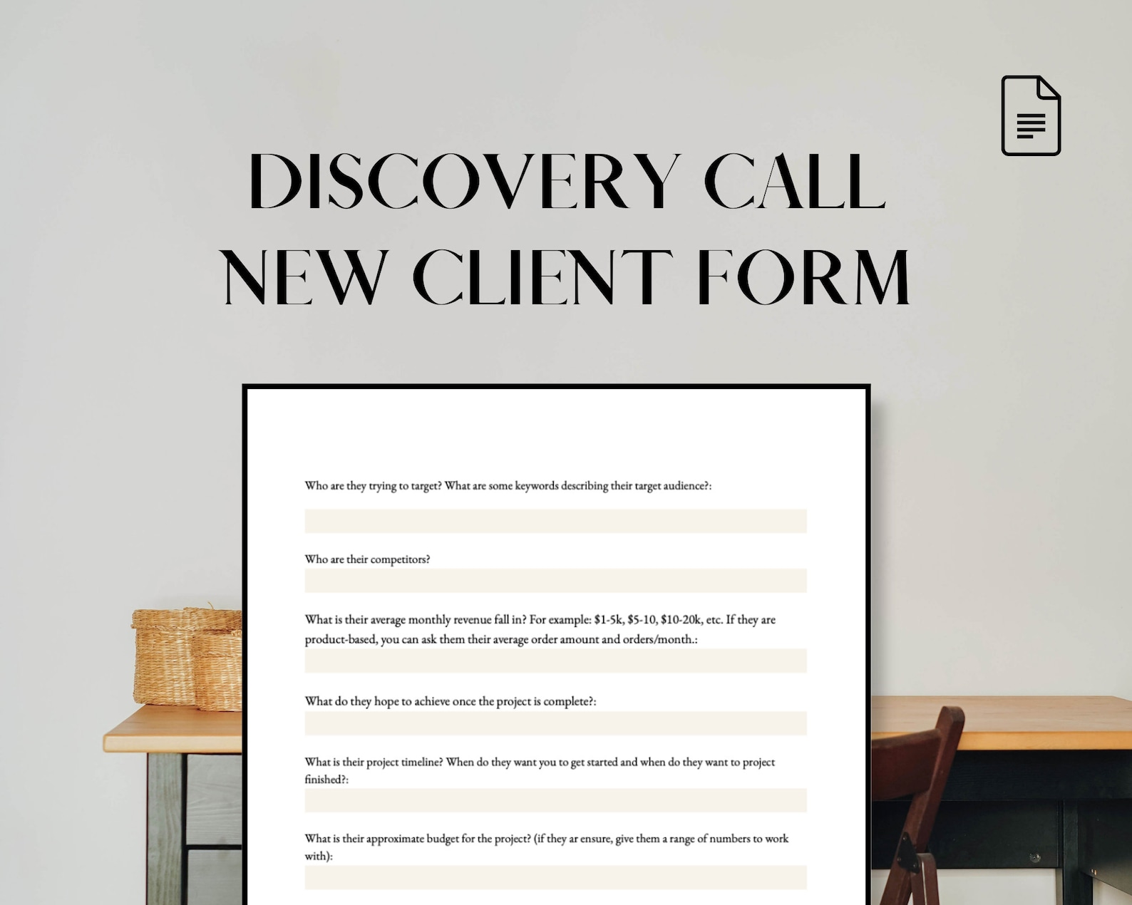 Discovery Call - New Client Form - Virtual Call Template - Etsy