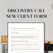 Discovery Call - New Client Form - Virtual Call Template - Etsy