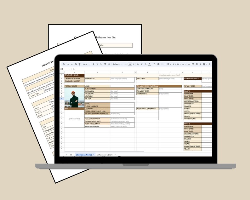 Influencer Campaign Bundle | Tracker, Template & Checklist | Digital ...
