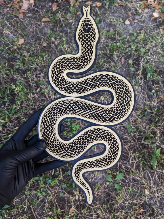 Laser Cut Wall Snake Gold/ Silver | Etsy