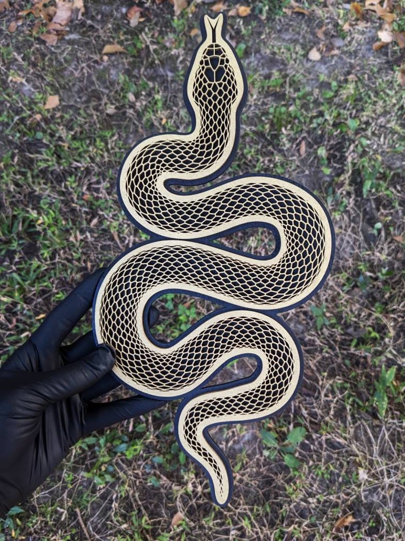 Laser Cut Wall Snake Gold/ Silver | Etsy