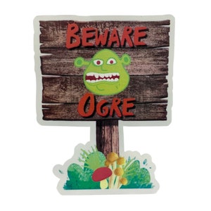 Shrek the Musical Inspired Swamp Sticker, Beware of Ogre Vinyl Decal ...
