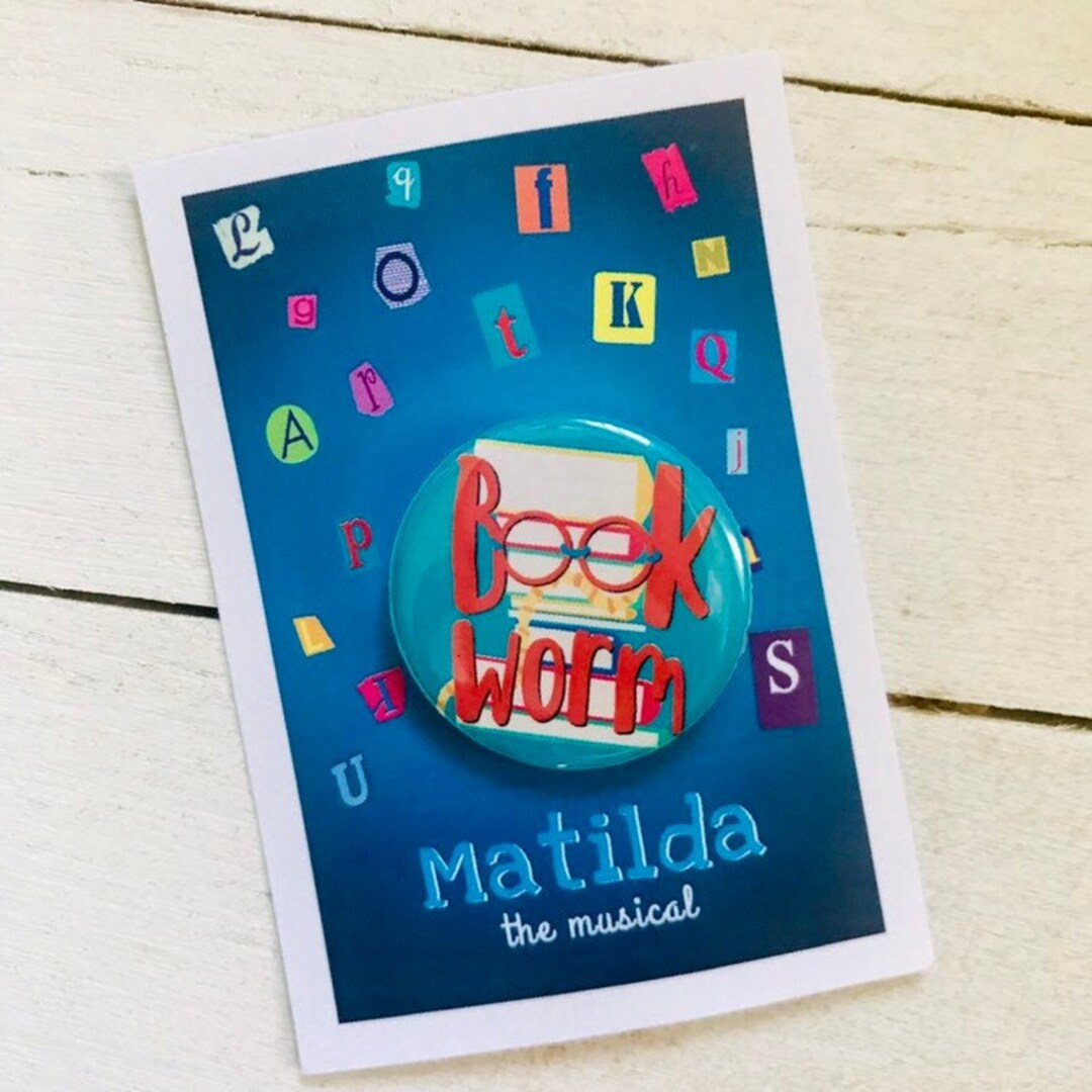 Matilda the Musical Mr. Wormwood Bookworm Inspired Pinback, Button ...