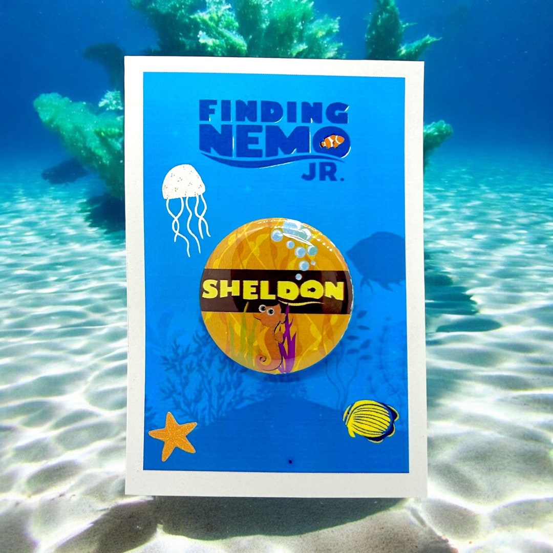 Finding Nemo the Musical Jr.& Kids Sheldon Character Pin, Magnet ...