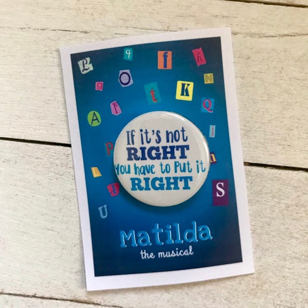 Matilda the Musical Inspired Pinback, Button, Badge, Magnet, Musical ...