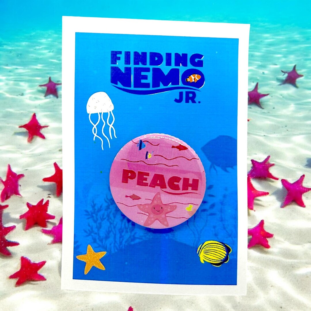 Finding Nemo the Musical Jr.& Kids Peach Starfish Character Pin, Magnet ...