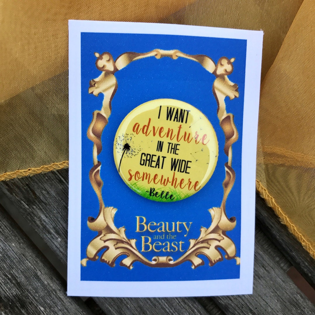 Beauty and the Beast Inspired Belle Pin, Pinback, Button, Adventure ...