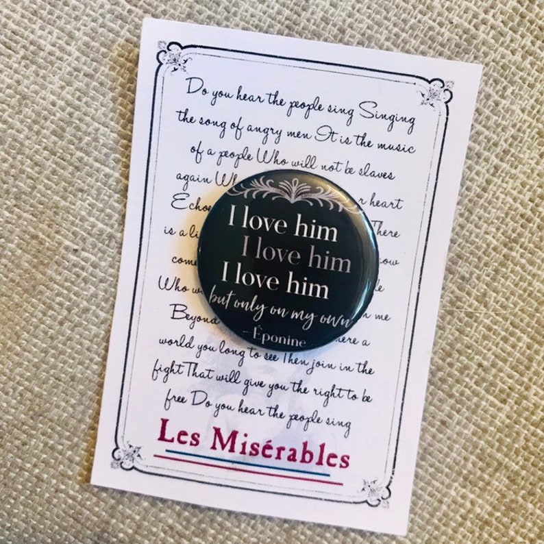 Les Miserables, Eponine Inspired Pin, Pinback, Button, Badge,victor ...