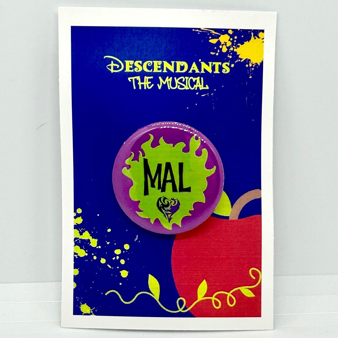 Descendants the Musical Mal Inspired Pin, Badge, Magnet, Button ...