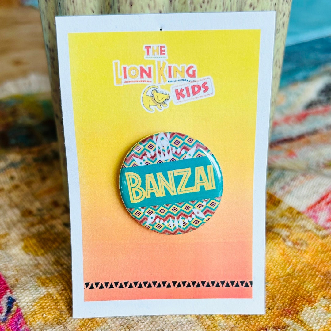 Lion King Jr, Lion King Kids, Banzai Inspired Pin, Pinback, Badge ...