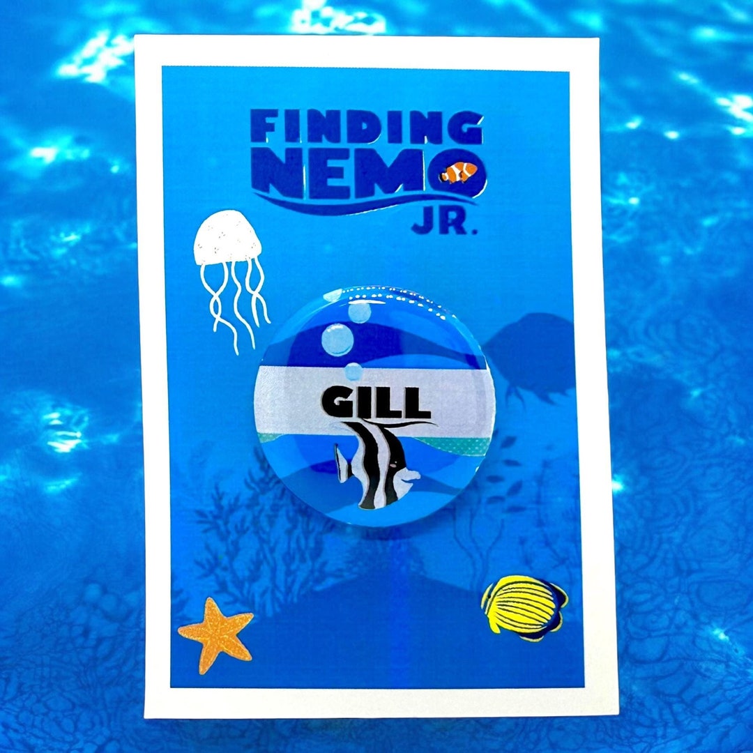 Finding Nemo the Musical Jr.& Kids Gill Character Pin, Magnet, Button ...