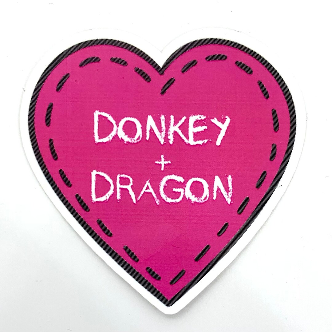 Shrek the Musical Inspired Sticker, Donkey Plus Dragon Vinyl Heart ...