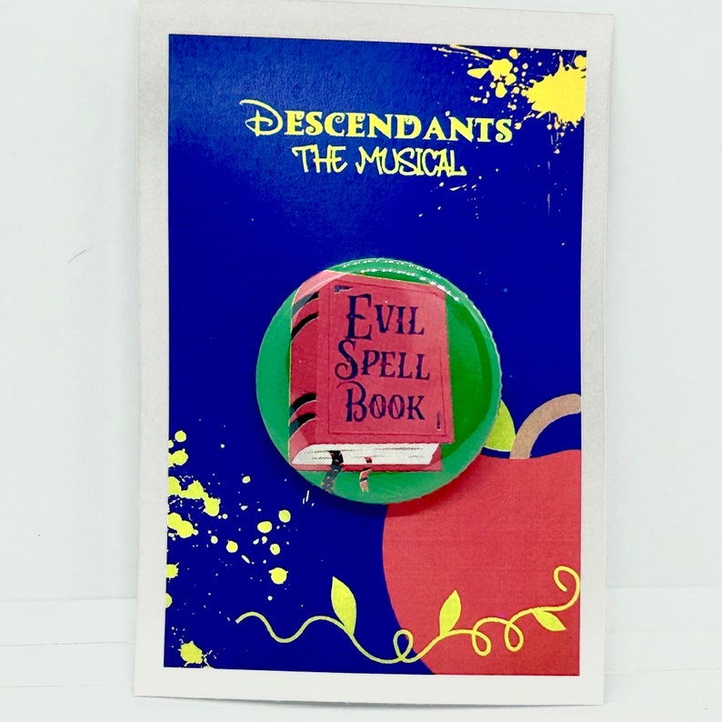 Descendants the Musical Evil Spell Book Inspired Pin, Badge, Magnet ...