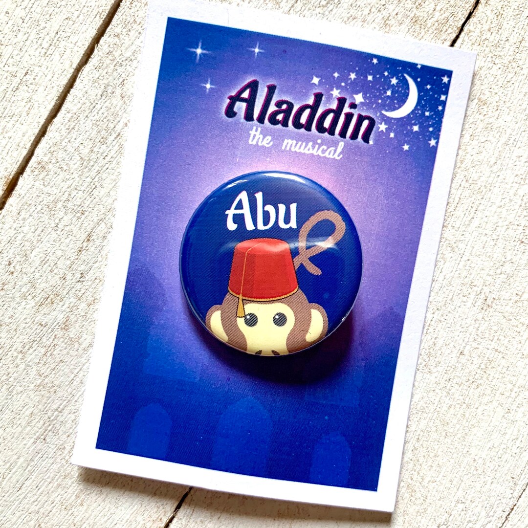 Aladdin the Musical, Abu Inspired Character Pin, Magnet, Button ...
